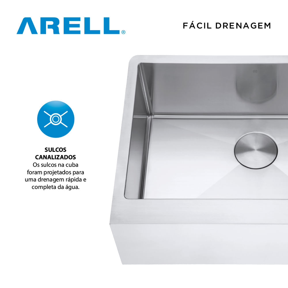 Cuba Gourmet Arell Farmhouse Fazenda Aço Inox 1mm SA105-PPF - Arell