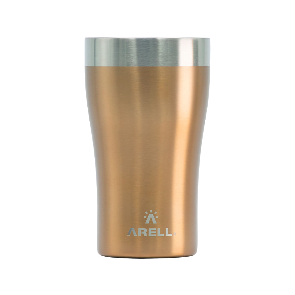Copo Térmico Arell Inox a Vácuo 500ml Metallic Gold S/ Tampa - Arell